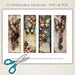Grunge Butterflies Printable Bookmarks, High Quality Digital Images ...