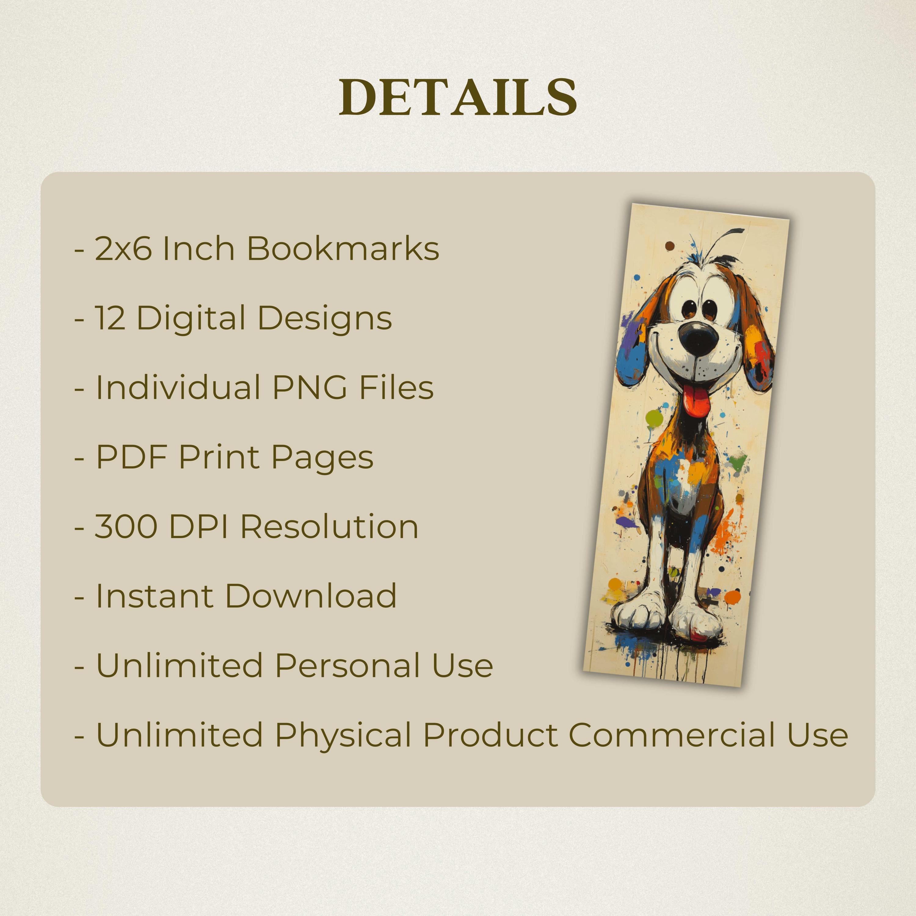 Quirky Dogs Printable Bookmarks, High Quality Digital Images, Instant ...