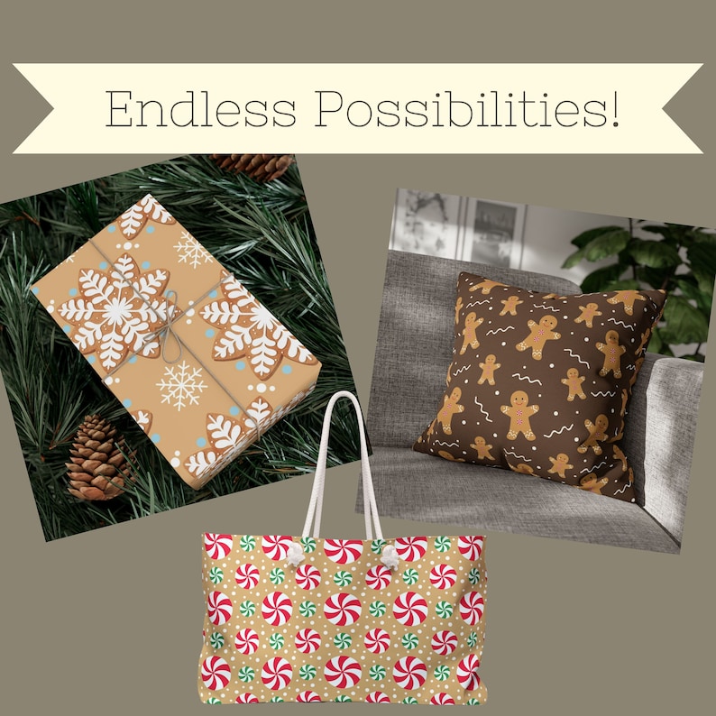 Gingerbread Digital Paper, 12 High Quality Seamless Images, Printable ...