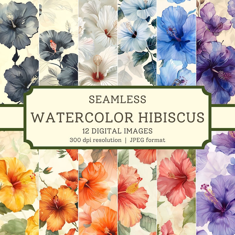 Watercolor Hibiscus - Etsy