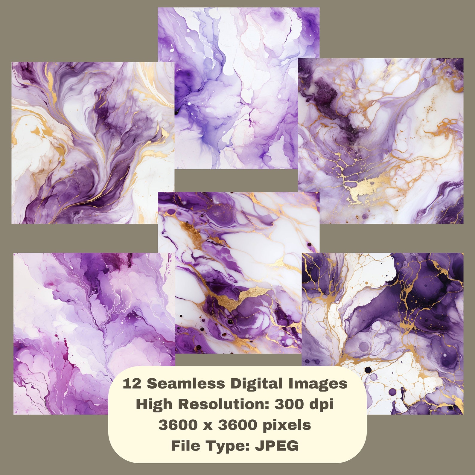 Purple Marble Seamless Digital Designs, Printable Scrapbook Paper ...