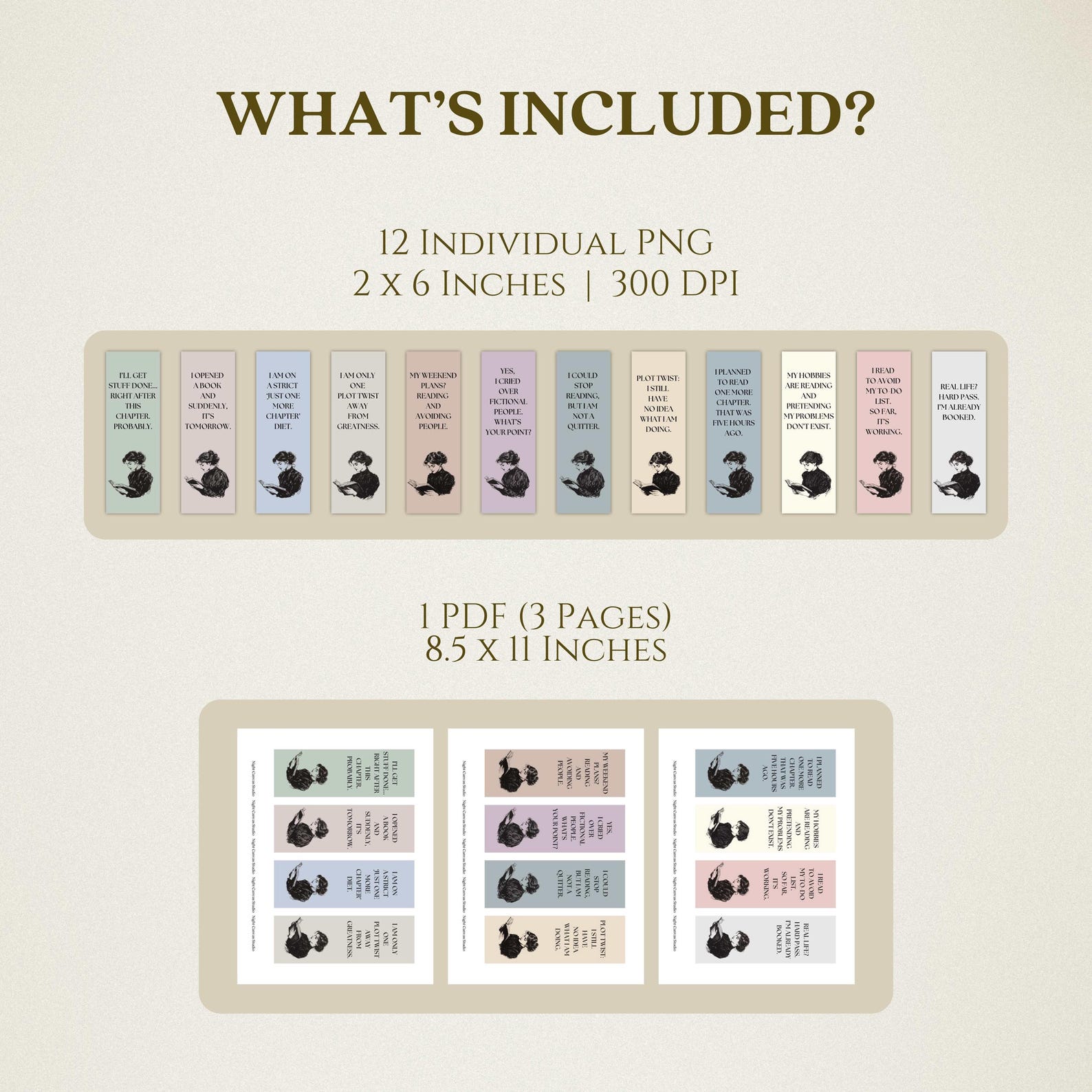 Sarcastic Sayings Printable Bookmarks, High Quality Digital Images ...