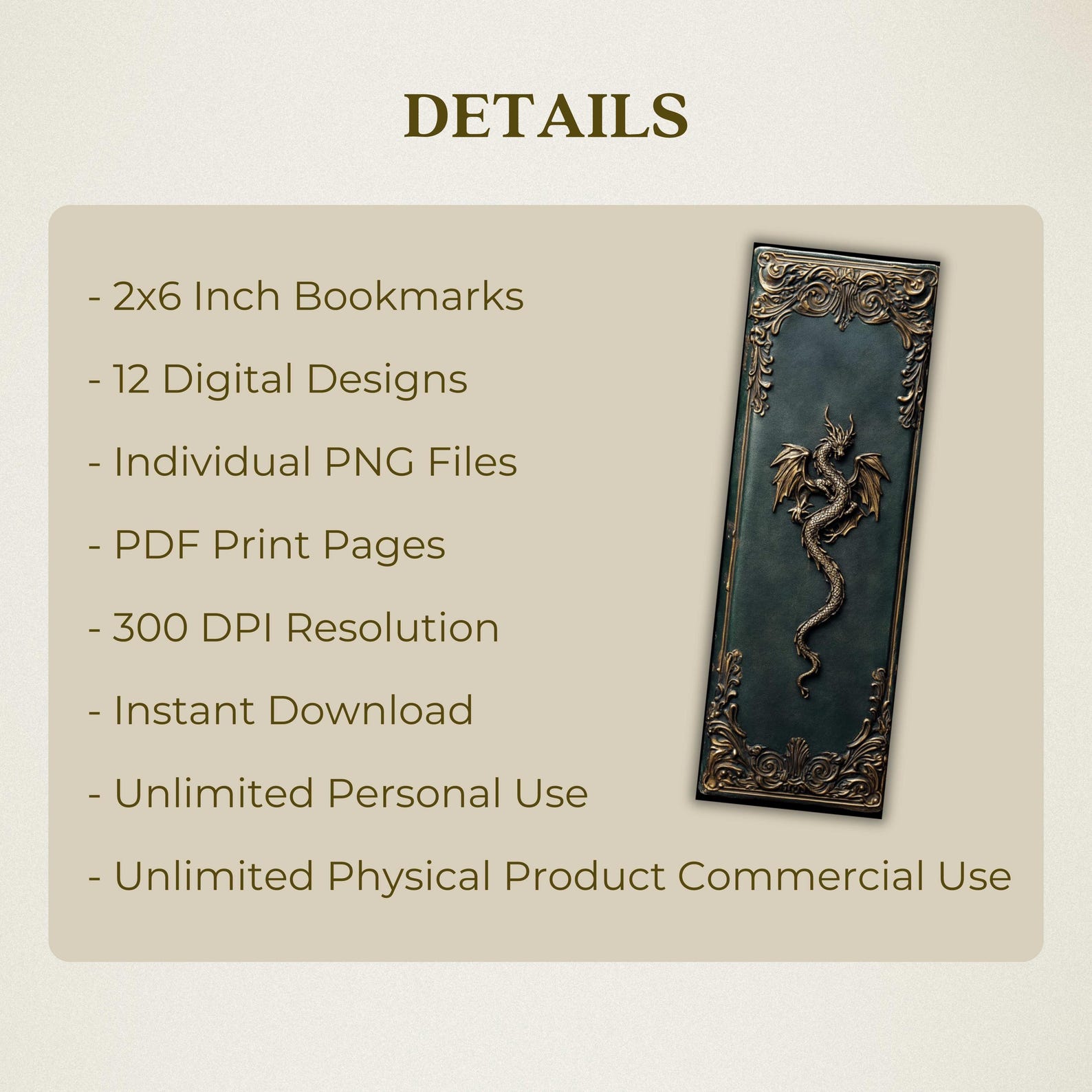 Gothic Book Spines Printable Bookmarks, High Quality Digital Images ...