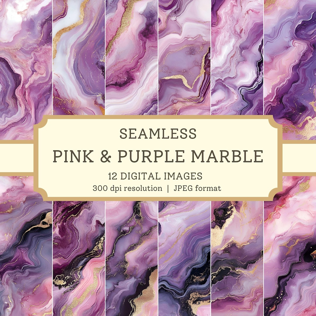 Pink & Purple Marble Seamless Digital Paper, High Quality Images ...