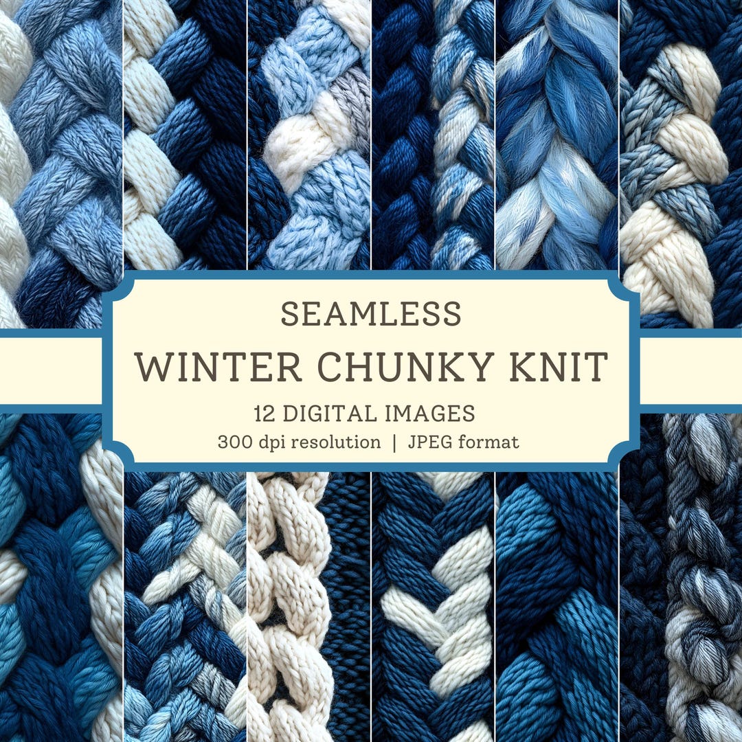 Winter Chunky Knit Digital Paper, High Quality Seamless Images ...