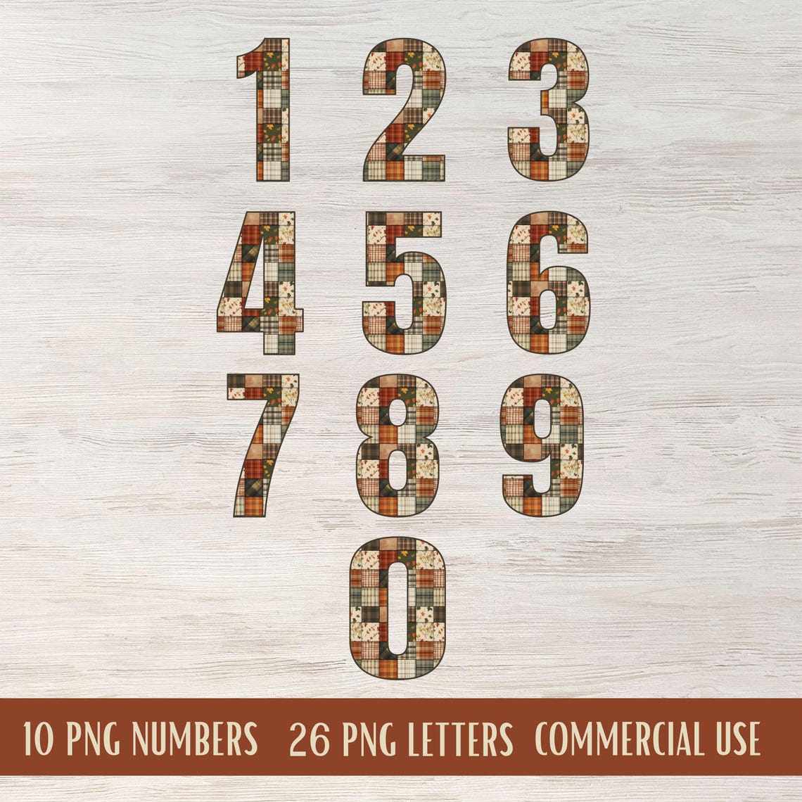 Fall Plaid Quilt Alphabet PNG, A to Z Letters, 0 to 9 Numbers, High ...