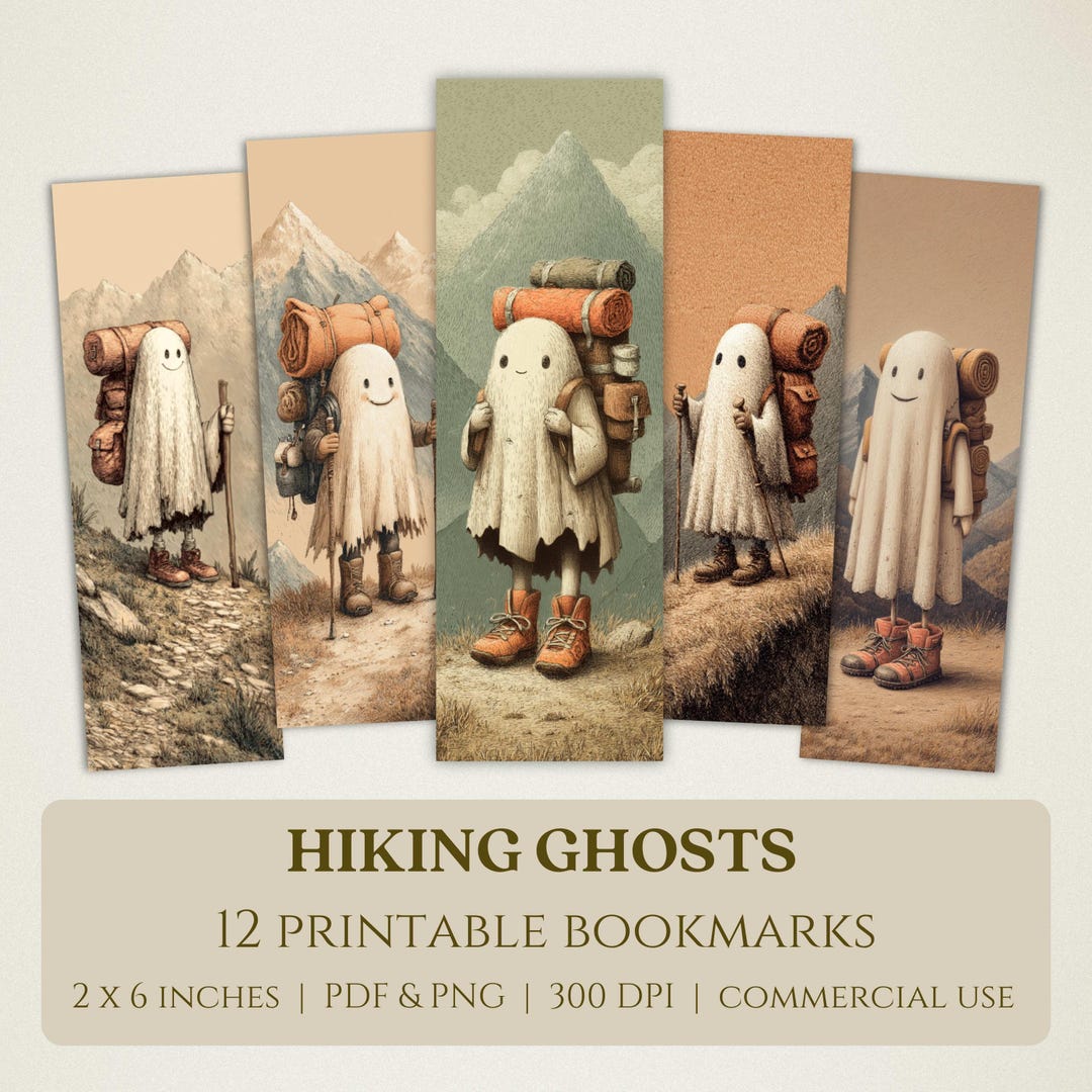 Hiking Ghosts Printable Bookmarks, High Quality Digital Images ...