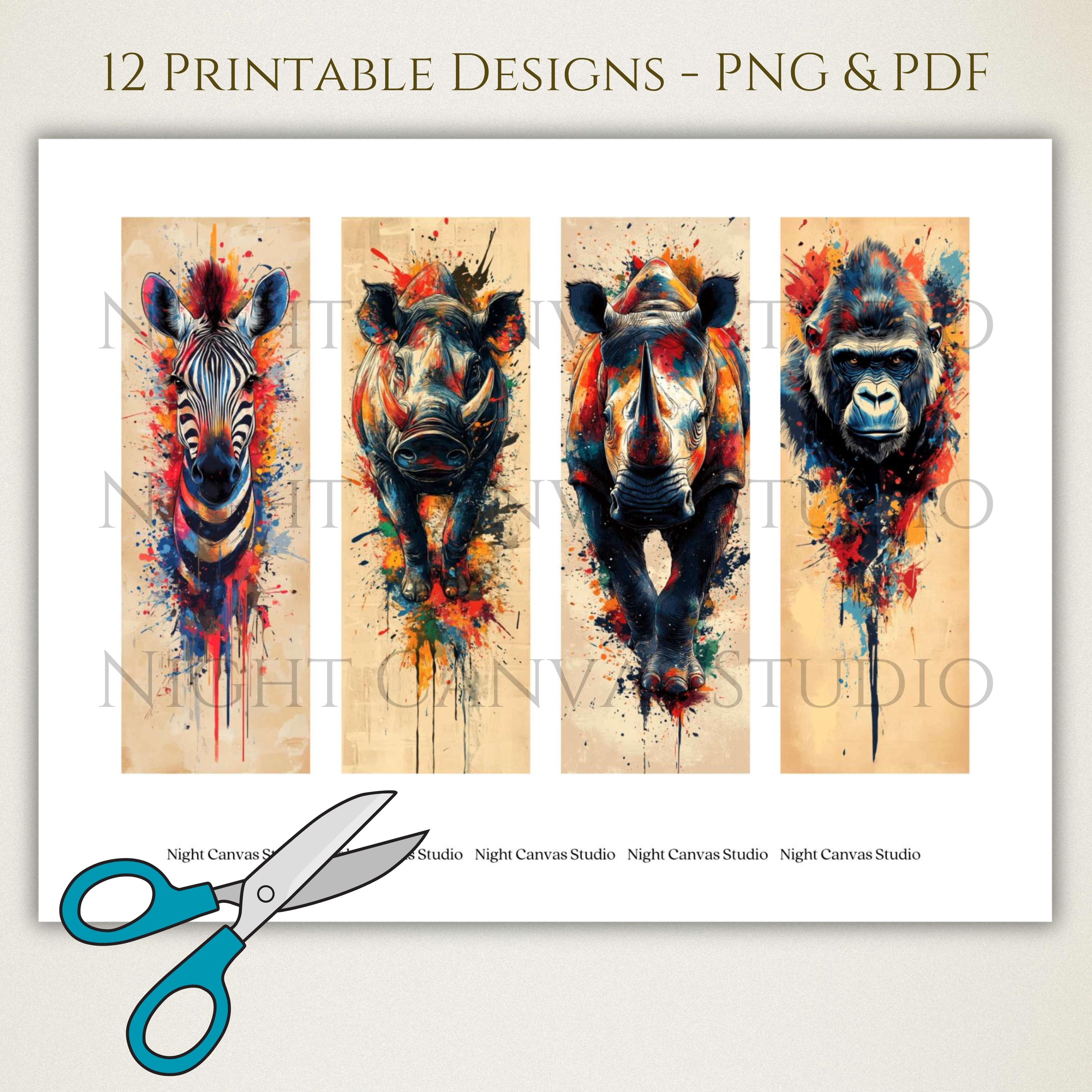 Colorful African Safari Printable Bookmarks, High Quality Digital ...