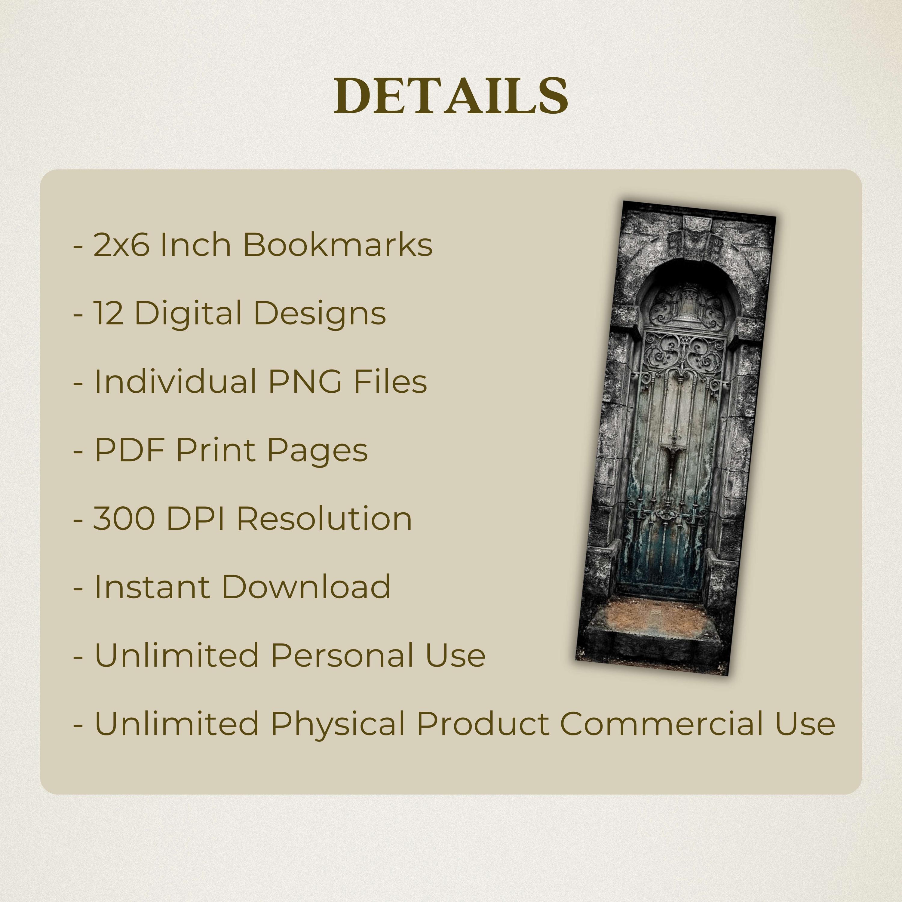 Cemetery Crypt Doors Printable Bookmarks, High Quality Digital Images ...