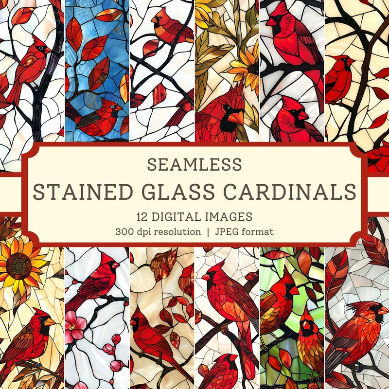 Stained Glass Cardinal - Etsy