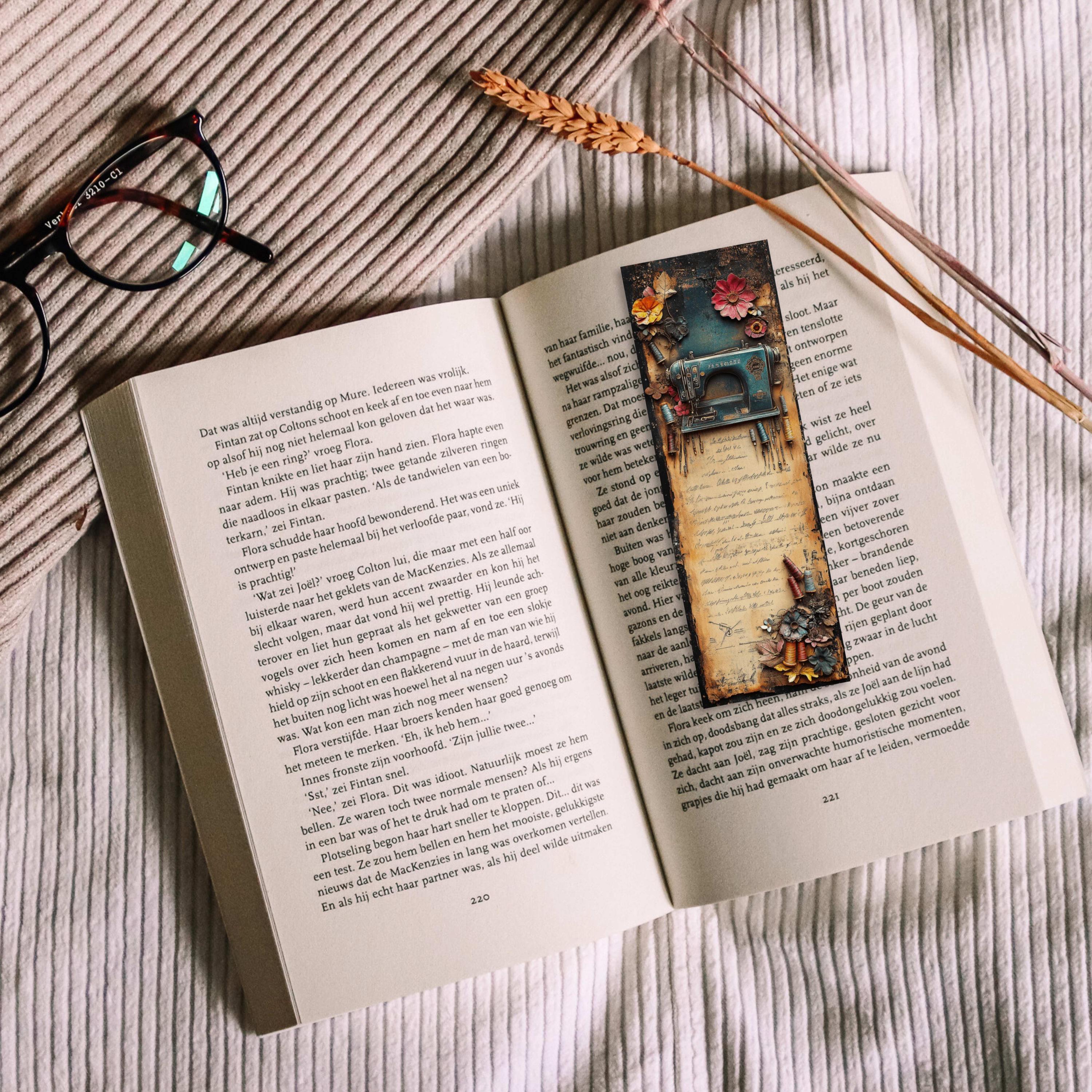 Grunge Sewing Printable Bookmarks, High Quality Digital Images, Instant ...