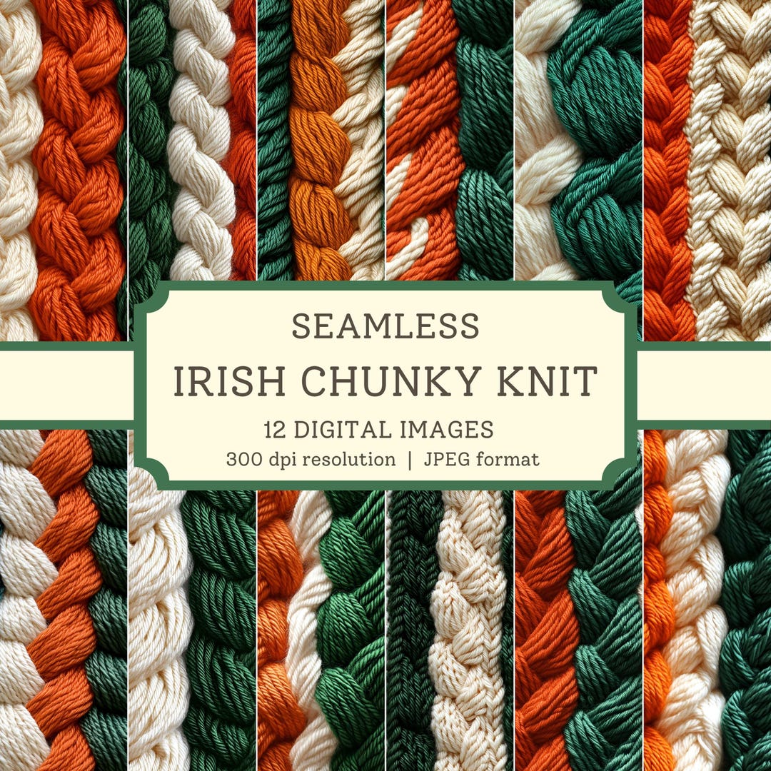 Irish Chunky Knit Digital Paper, High Quality Seamless Images ...