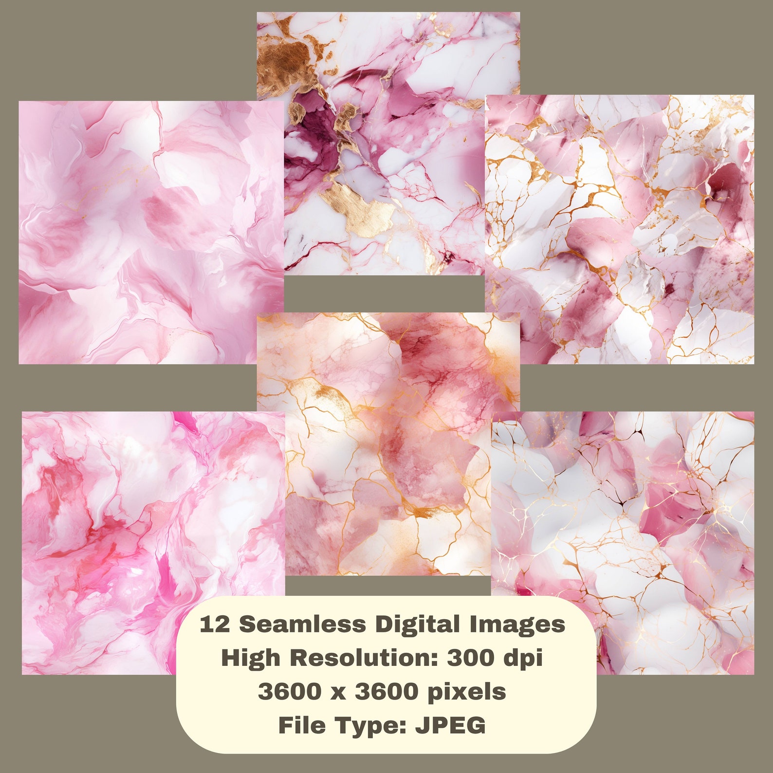 Pink Marble Seamless Digital Designs, Printable Scrapbook Paper ...