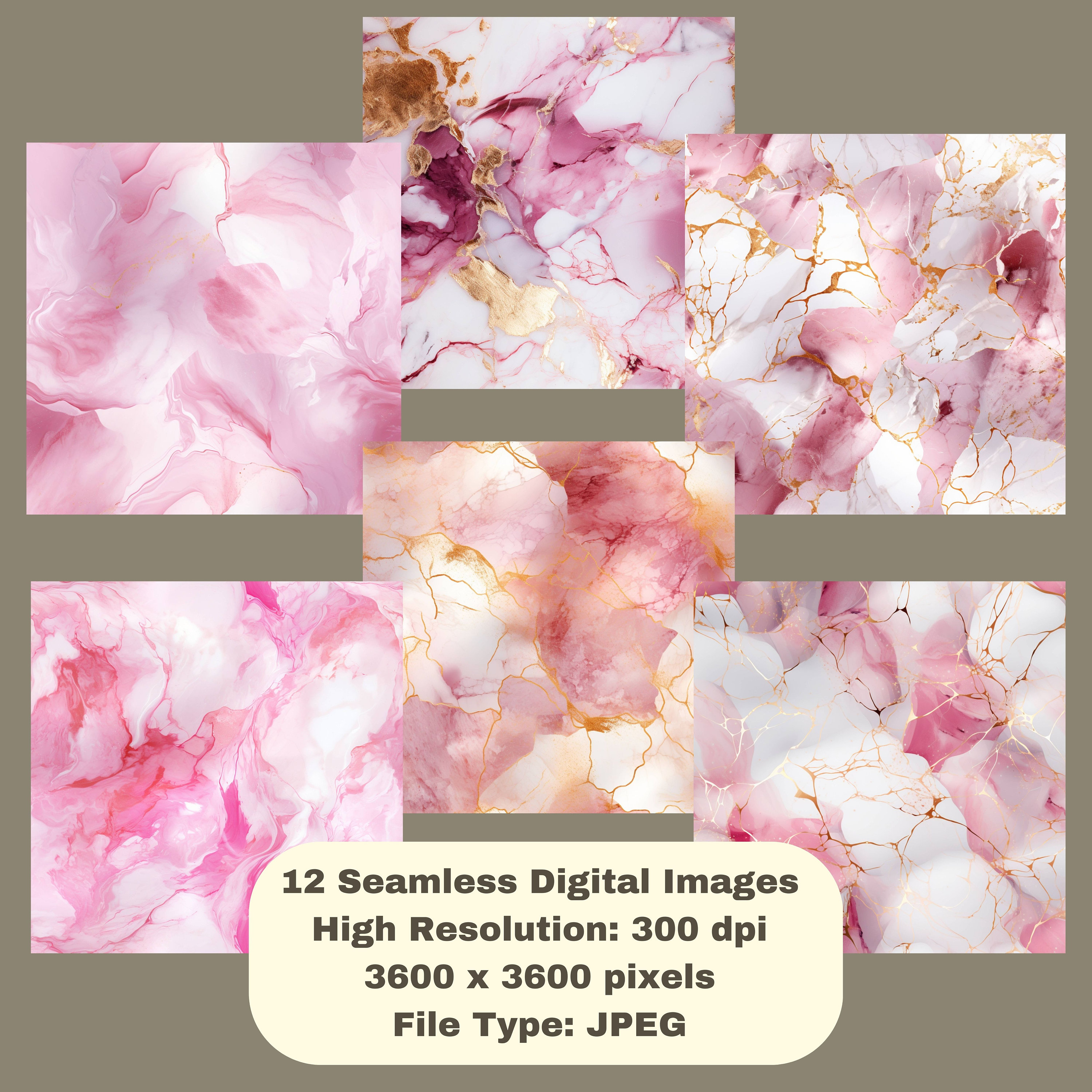 Pink Marble Seamless Digital Designs, Printable Scrapbook Paper ...
