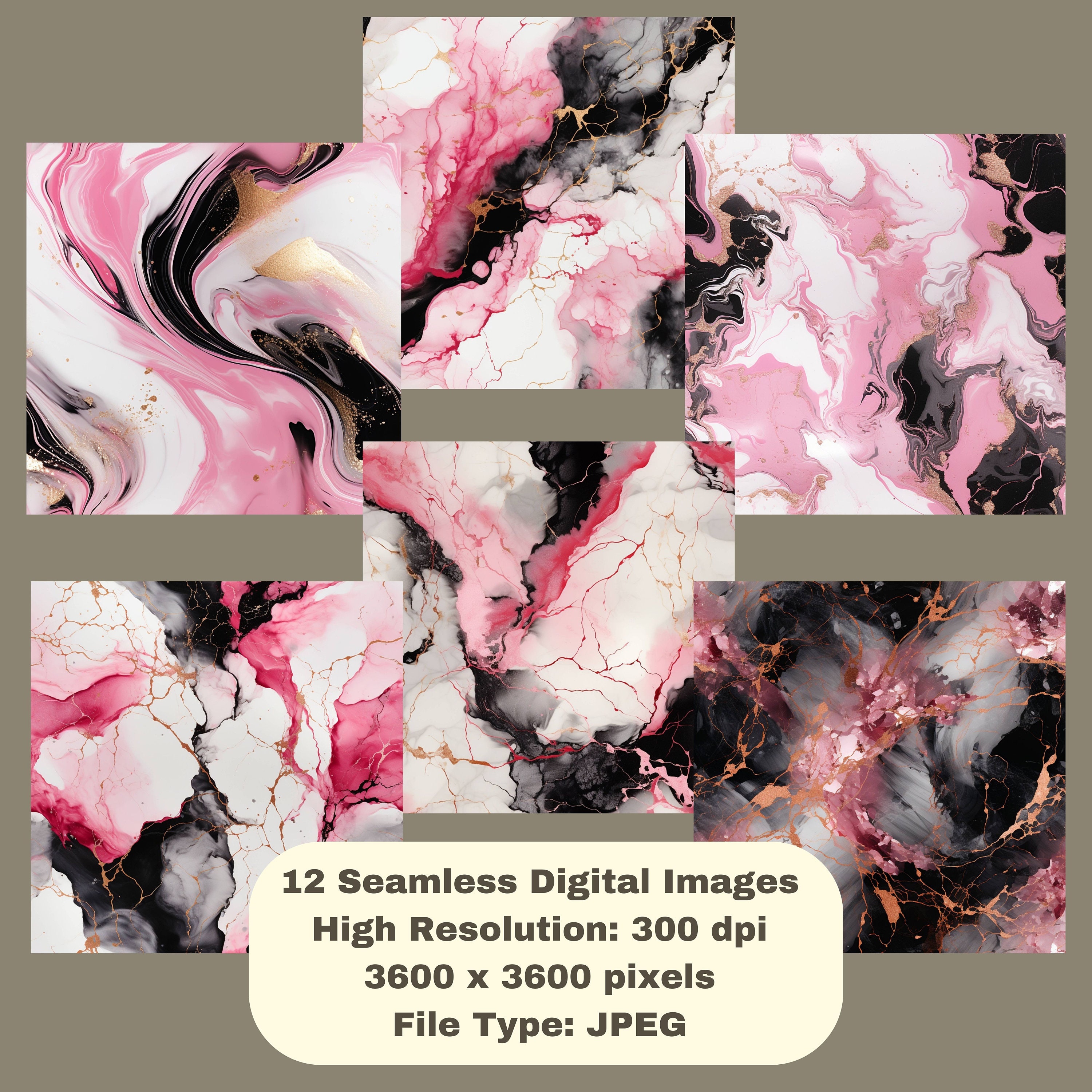 Pink Marble Seamless Digital Designs, Printable Scrapbook Paper ...