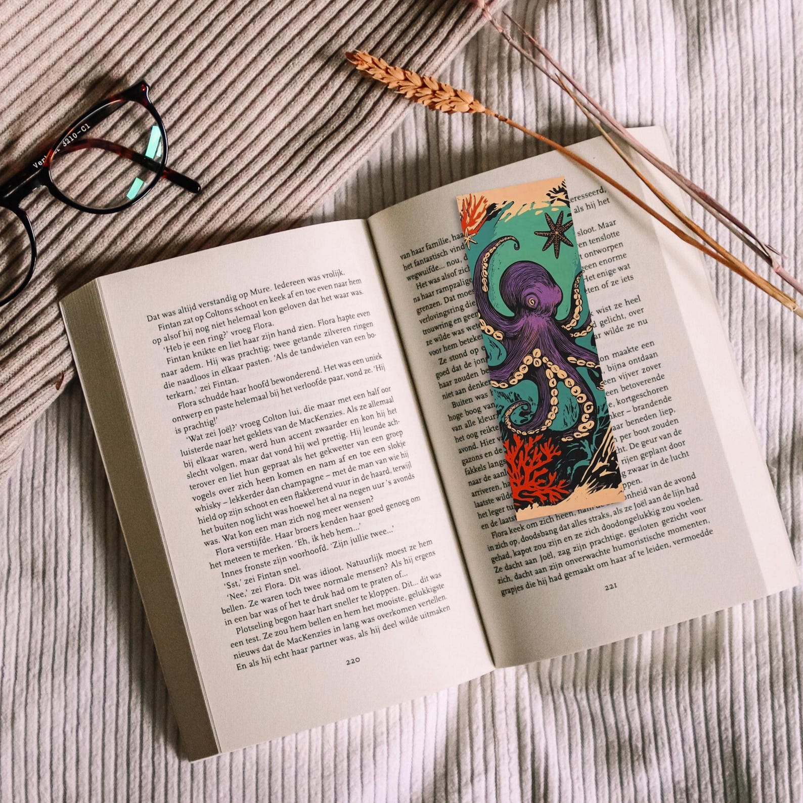 Linocut Octopus Printable Bookmarks, High Quality Digital Images ...