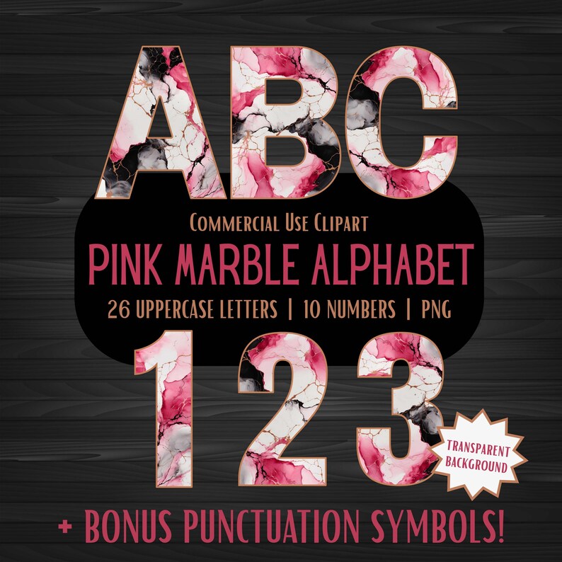 Pink Marble Alphabet PNG, A to Z Letters, 0 to 9 Numbers, High ...