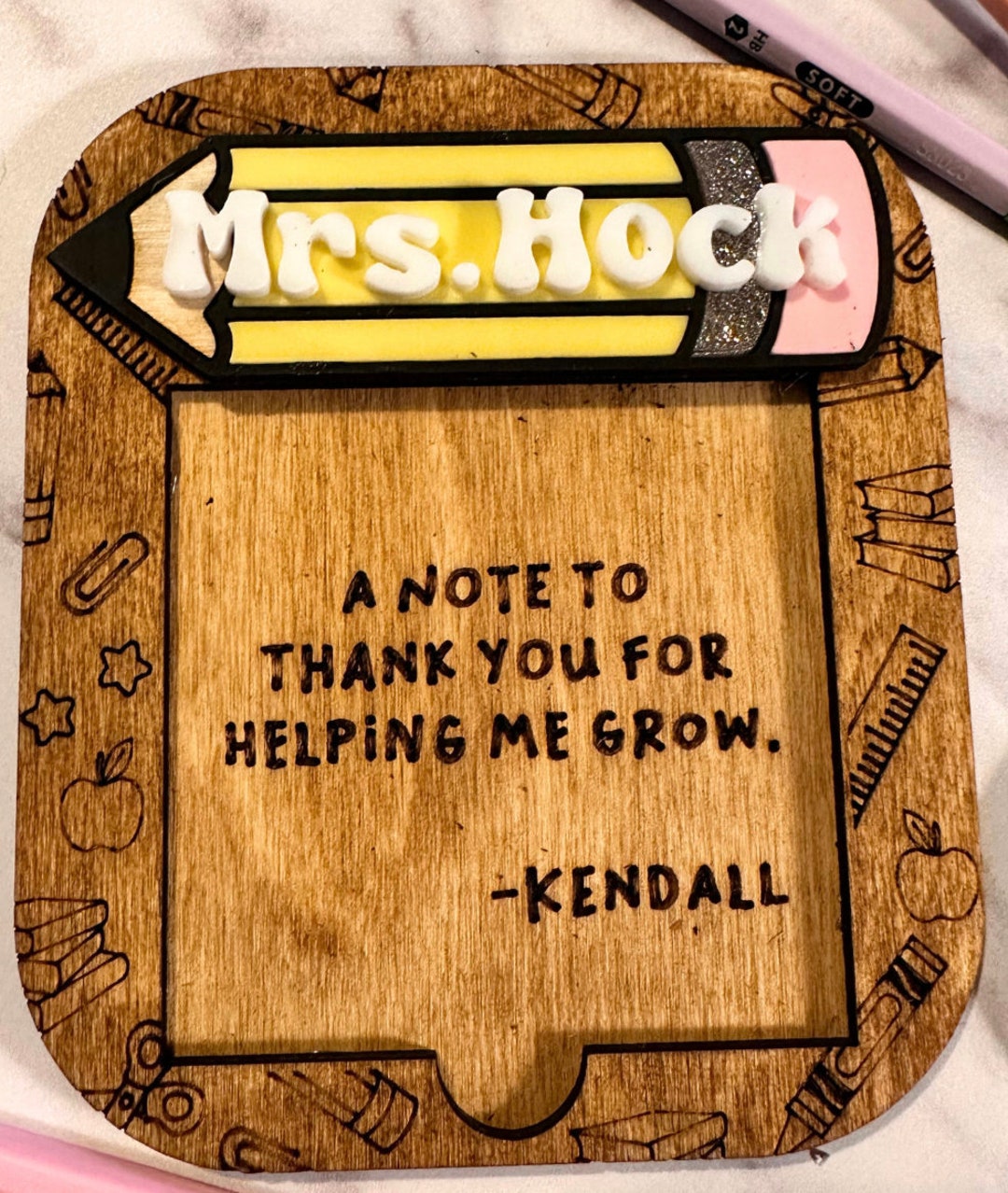 Custom Teacher Sticky Note Holder - Etsy