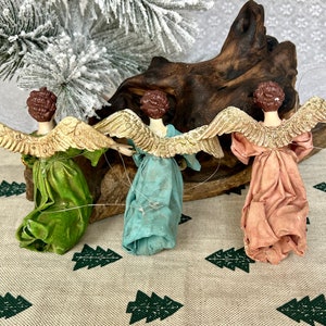 Lot of 3 Vintage Cartapesta STYLE Angel Ornaments Italian Paper Mache ...