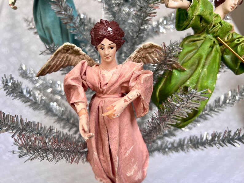 Lot of 3 Vintage Cartapesta STYLE Angel Ornaments Italian Paper Mache ...