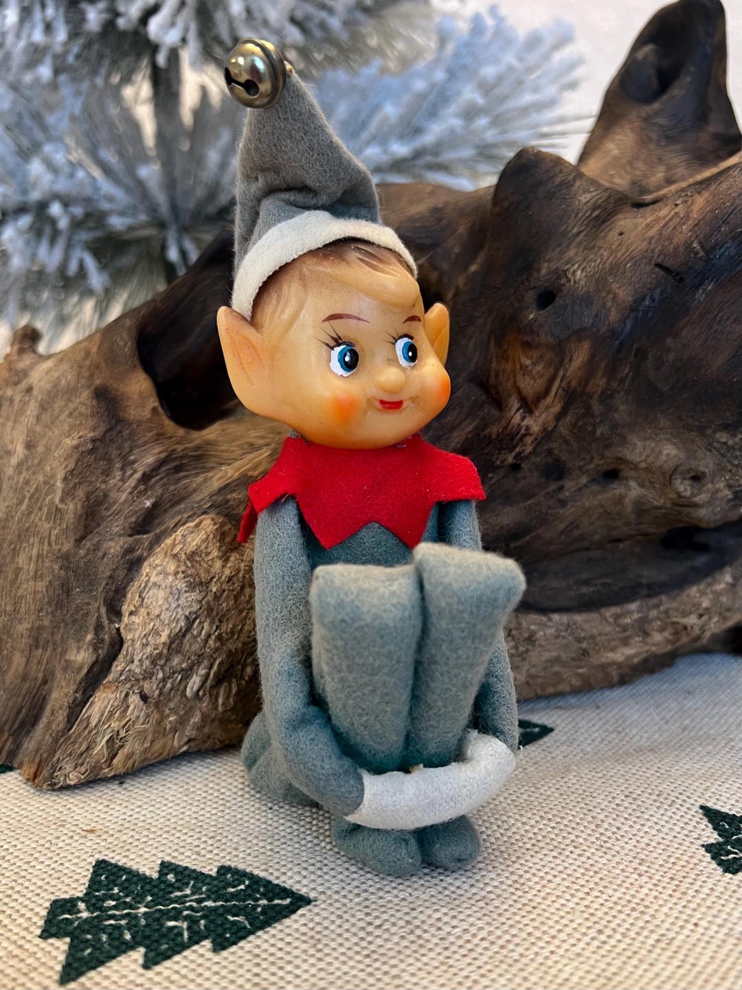 Vintage Elf Pixie With Large Ears Knee Hugger, BLUE 5.5 Inches, Shelf ...