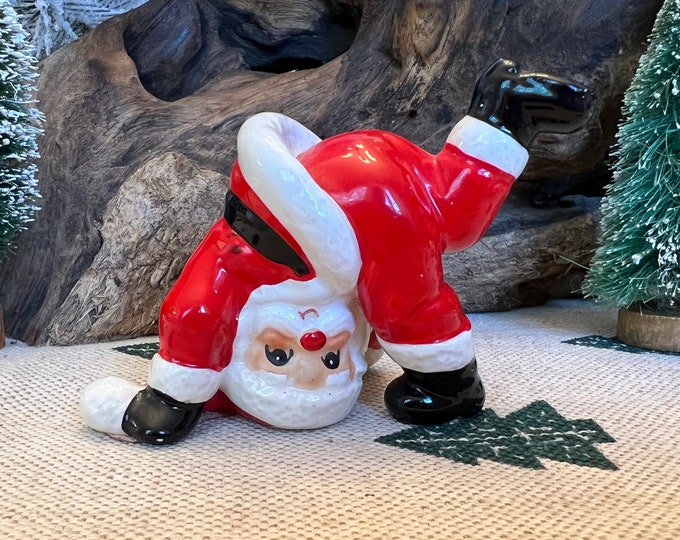 1976 Fitz & Floyd Tumbling Santa Figurine Christmas Upside Down - Japan, Handpainted - Etsy