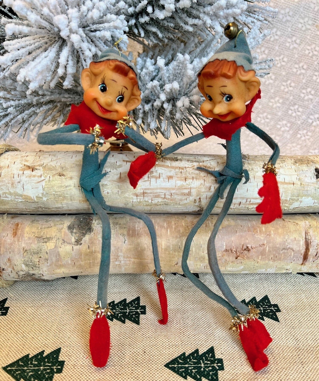 Set of 2 Vintage Elf Shelf Sitters – Unique Wire Style - Etsy