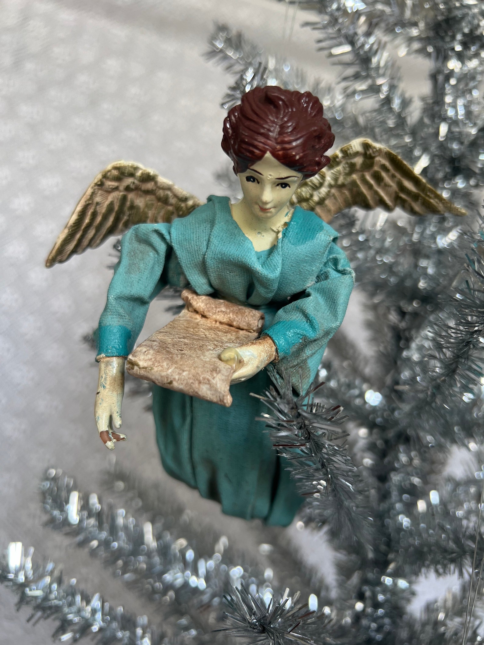 Lot of 3 Vintage Cartapesta STYLE Angel Ornaments Italian Paper Mache ...