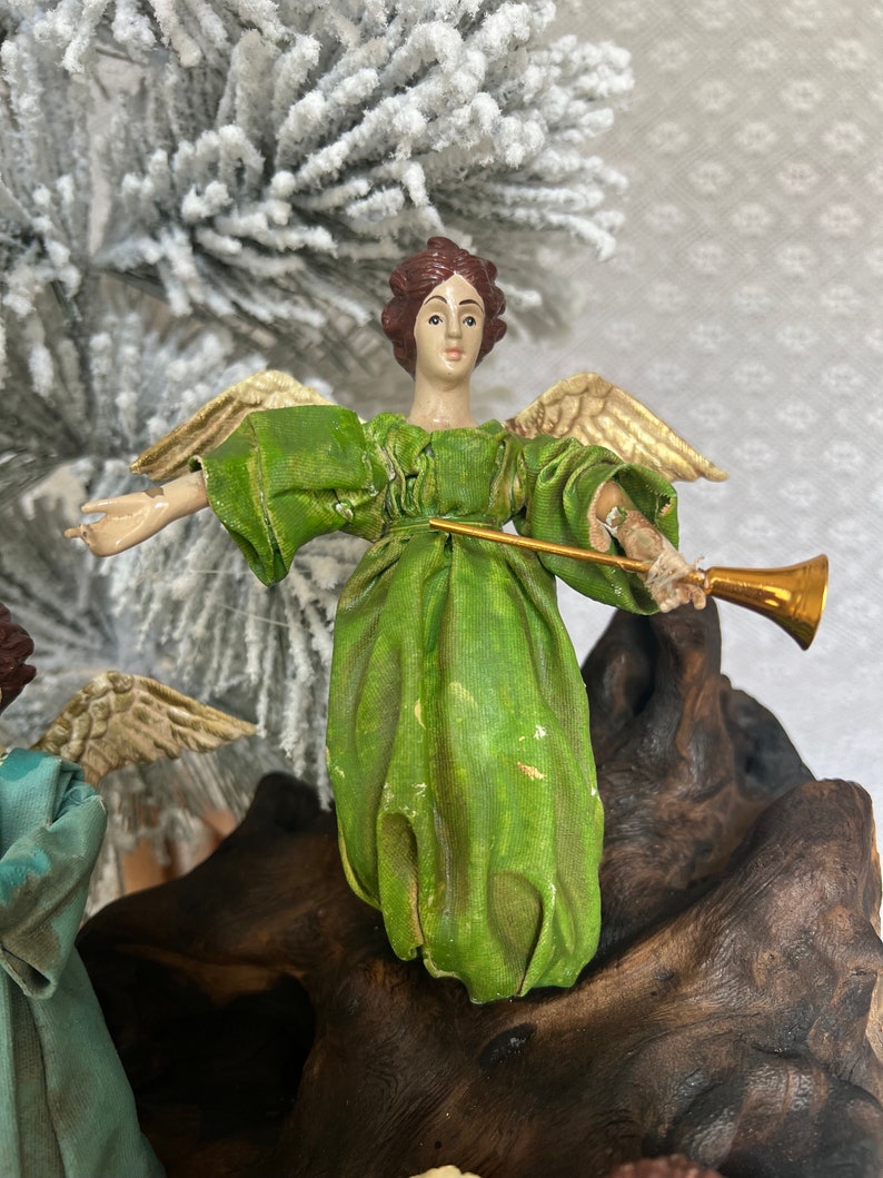 Lot of 3 Vintage Cartapesta STYLE Angel Ornaments Italian Paper Mache ...