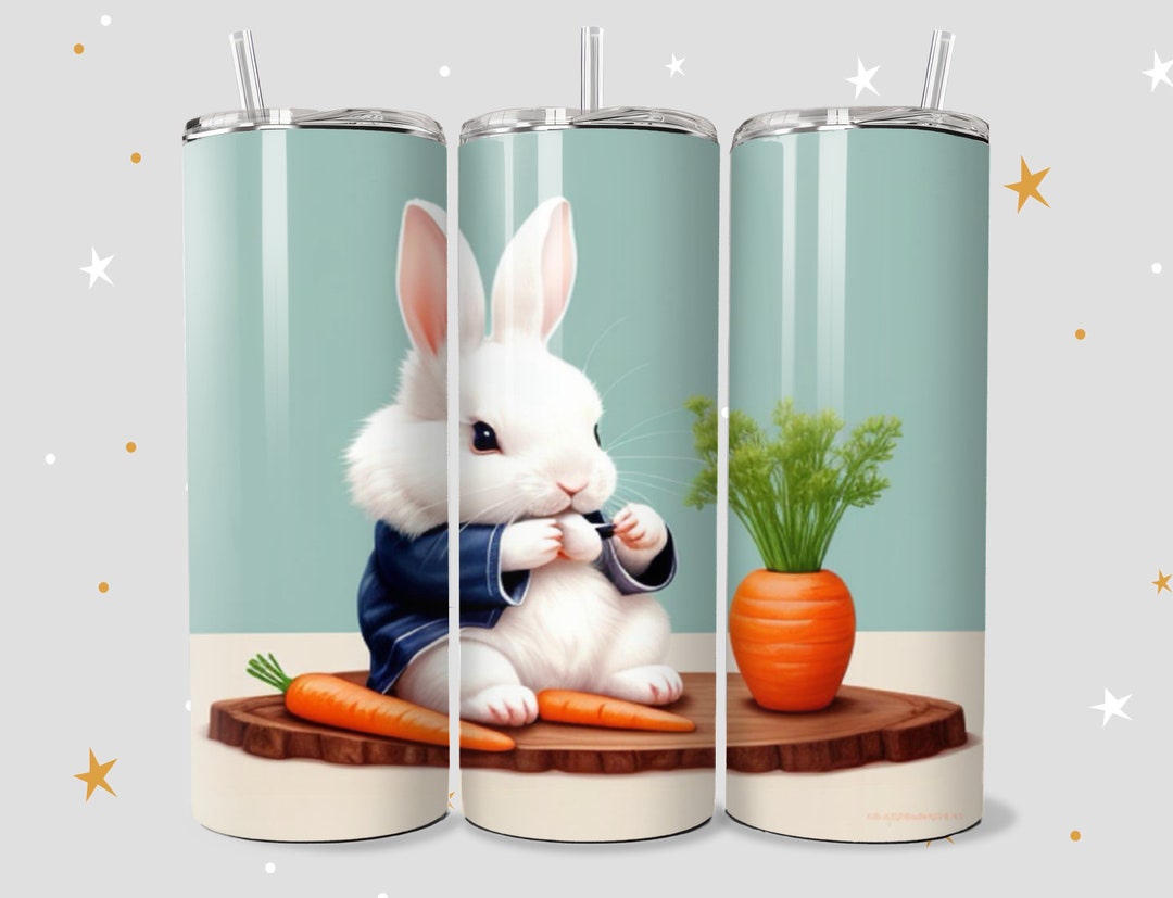 Tumbler Wrap, Tumbler Design, 20oz A White Rabbit Tumbler PNG, Skinny ...