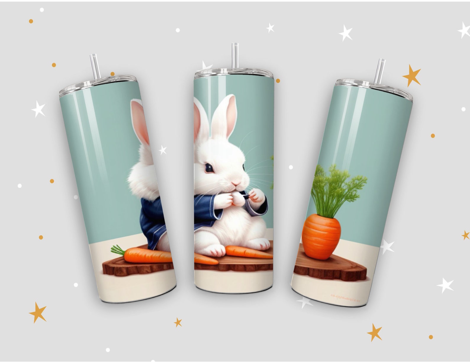 Tumbler Wrap, Tumbler Design, 20oz A White Rabbit Tumbler PNG, Skinny ...