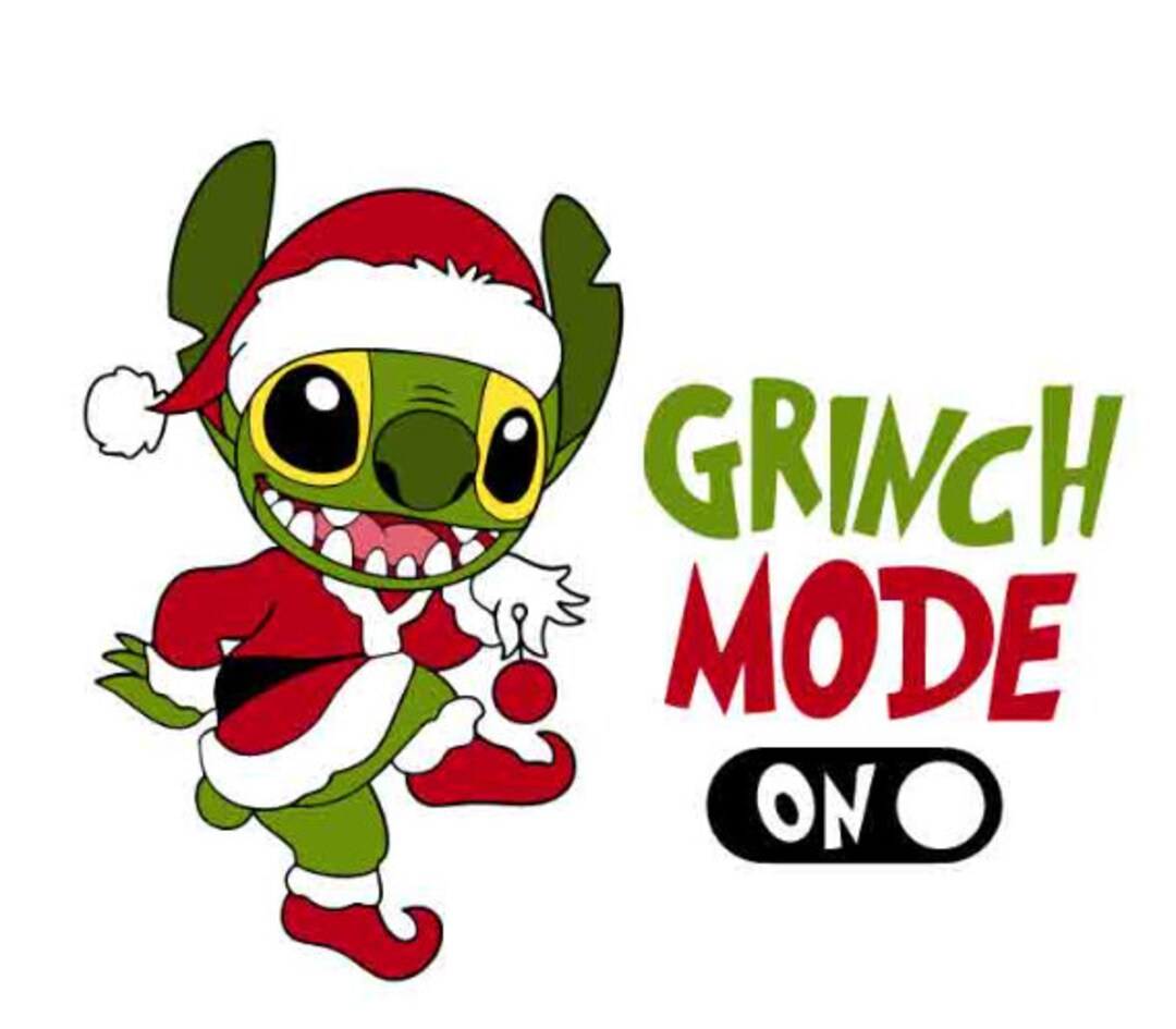 Modo Santa Stitch Grinch en Svg Png Dxf Eps, Navidad en capas Navidad ...