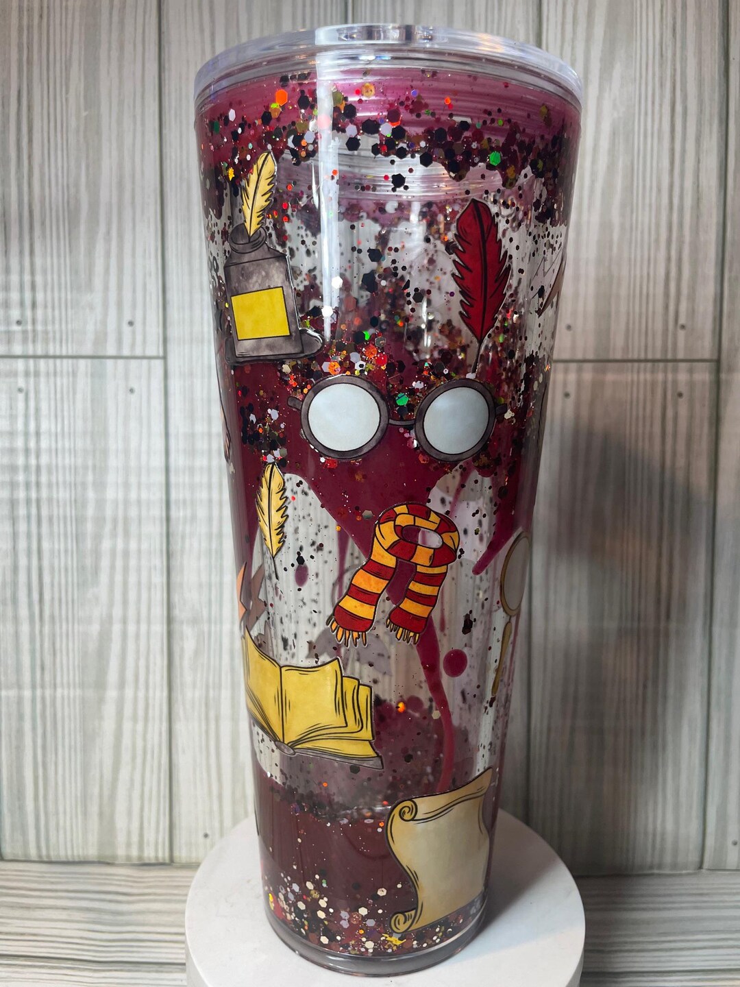 24 Oz Wizard Things Lava Drip/glitter Snowglobe Tumbler - Etsy