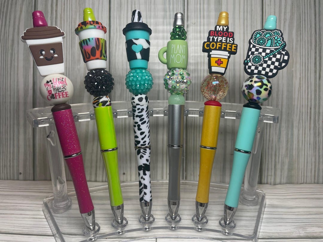 Beaded Pens W/ Silicone Focal Beads - Etsy