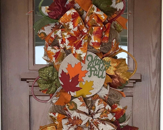 Happy Fall Leaves Door Swag - Etsy