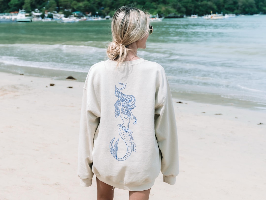 Mermaid Ocean Child - Sweater Only Backprint / Beach Lover Crewneck ...