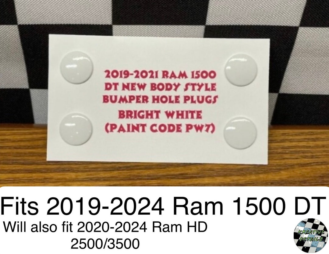 Painted License Plate Bumper Hole Plugs for 2019-2025 Ram 1500 Bright ...