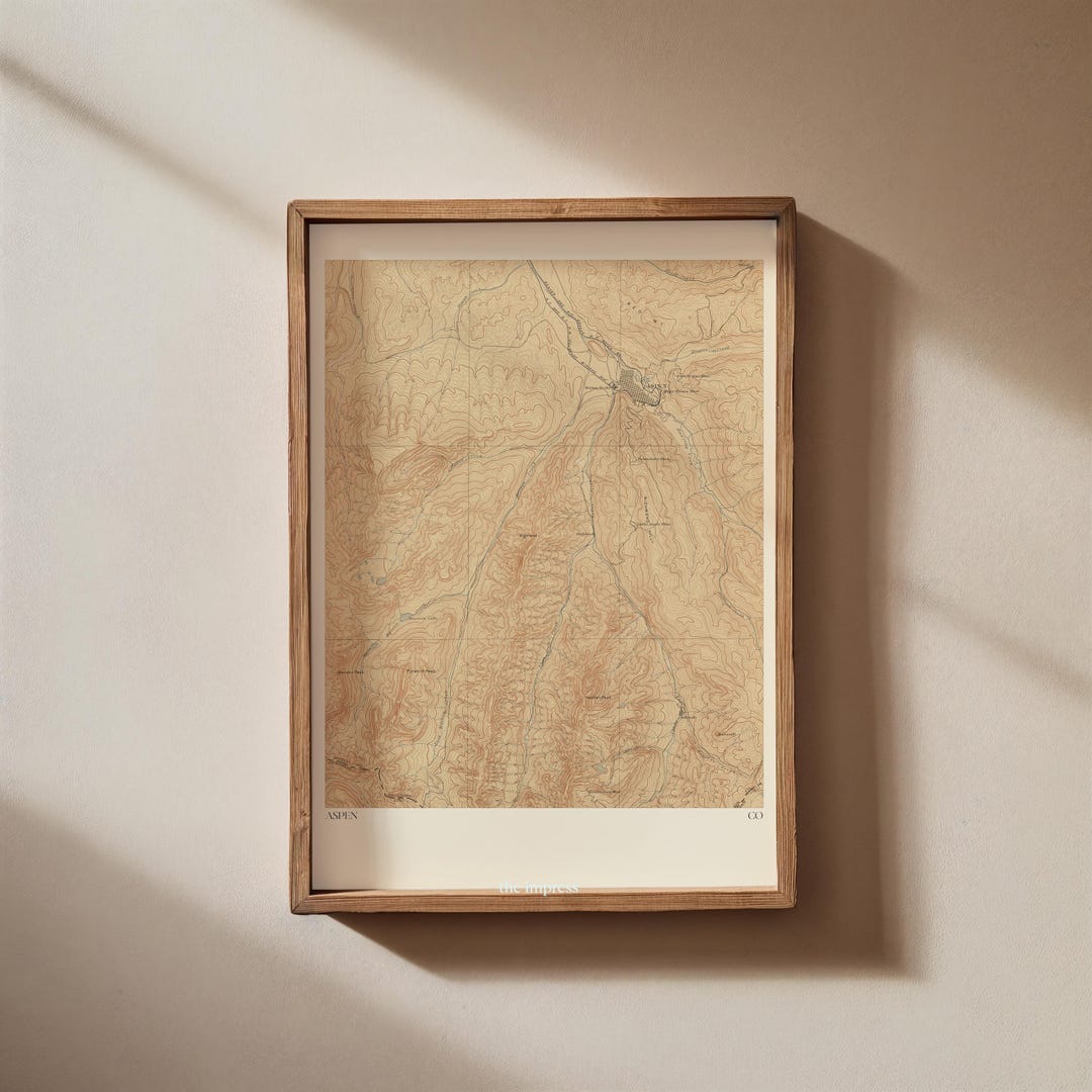 Vintage Topographic Map of Aspen, Colorado - Instant Download Map - Ski ...