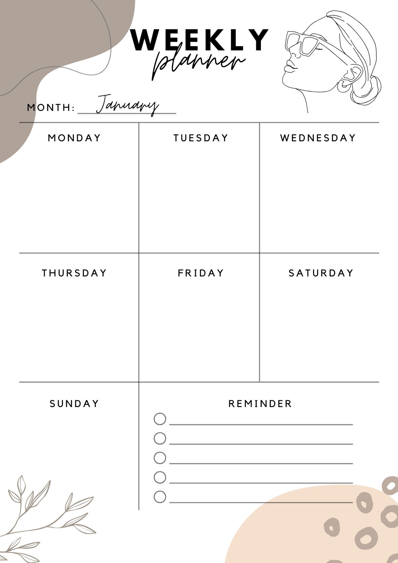 Weekly Planner/to-do List Printable, Instant Download, Minimal ...