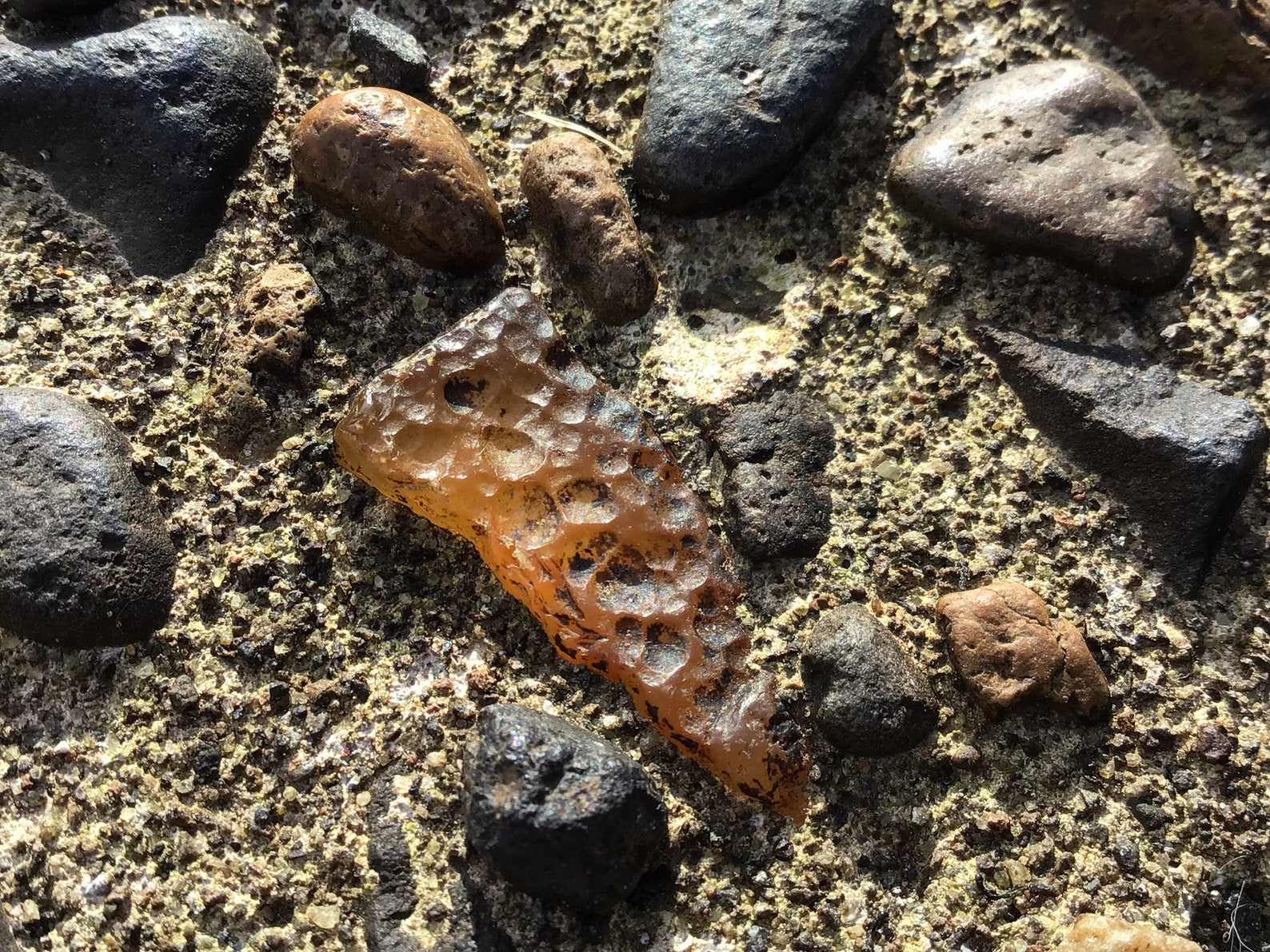 Burnt Orange Framed Photograph of a Sidewalk Rock agate in Astoria ...