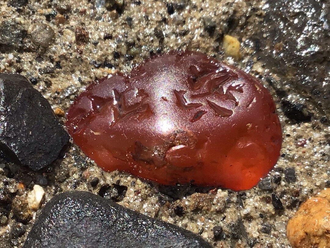 Big Red Framed Photograph of a Sidewalk Rock agate in Astoria, Oregon ...