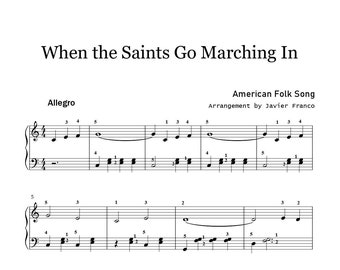 When the Saints Go Marching in Digital Early Advanced Piano Solo Key of ...