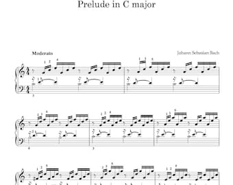 JS Bach Prelude in C Major From the WTC - Etsy