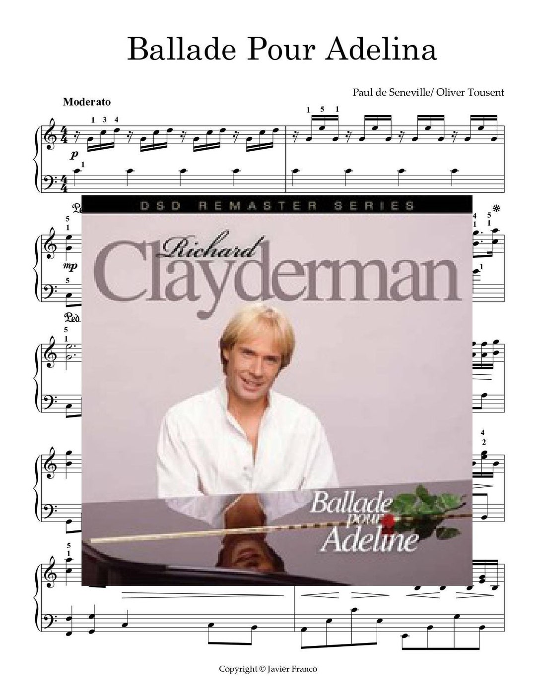 Ballade Pour Adelina- Richard Clayderman- Piano Sheet Music - Etsy