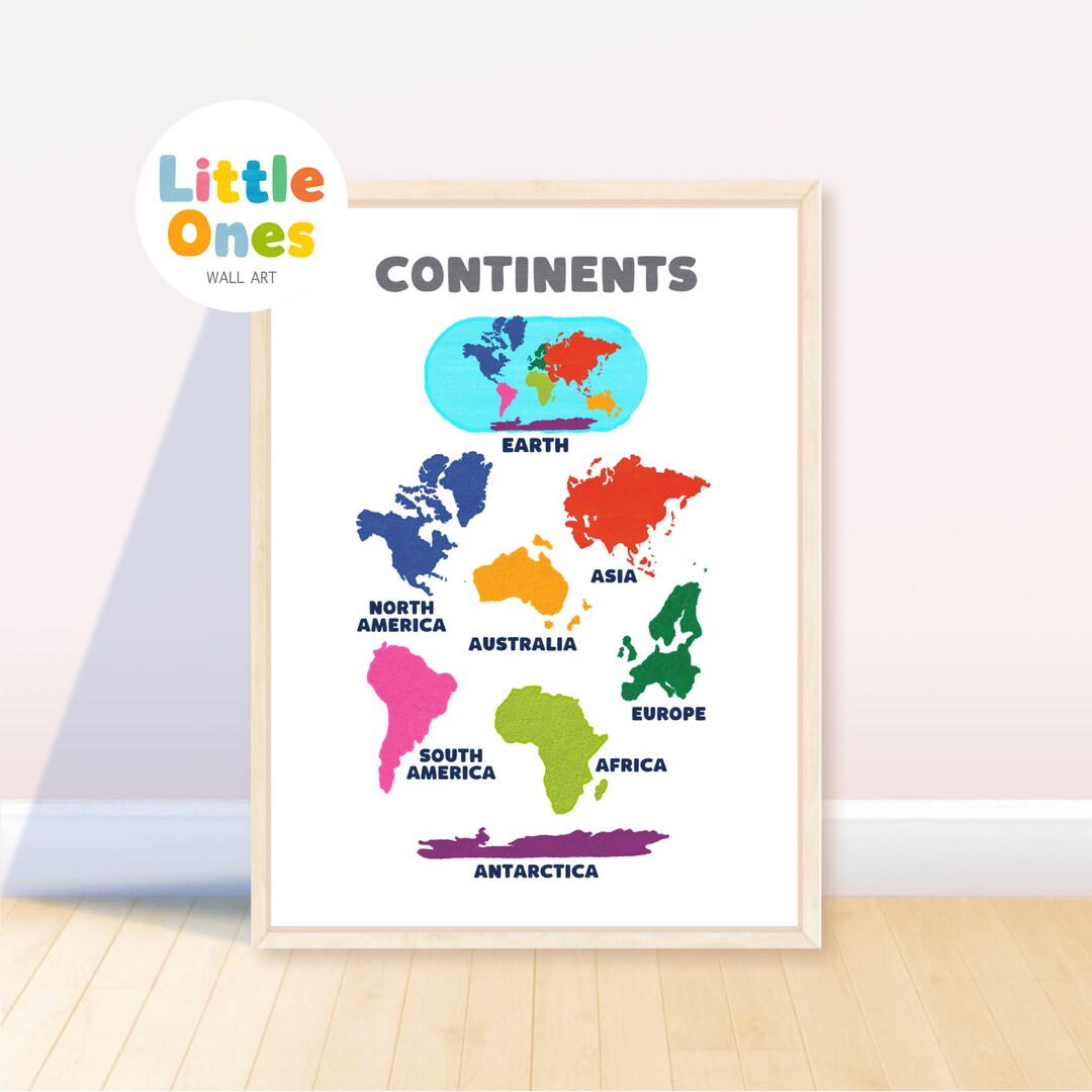 Educational Prints, Learning Continents, Homeschool Prints, Montessori ...