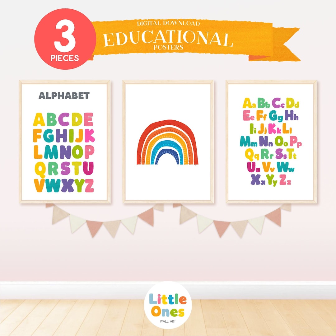 Educational Prints, Set of 3 Classroom Decor, Homeschool Prints ...