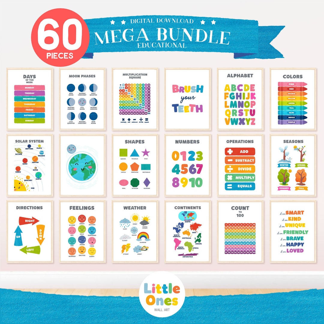 60 Piece Educational Mega Bundle - Etsy