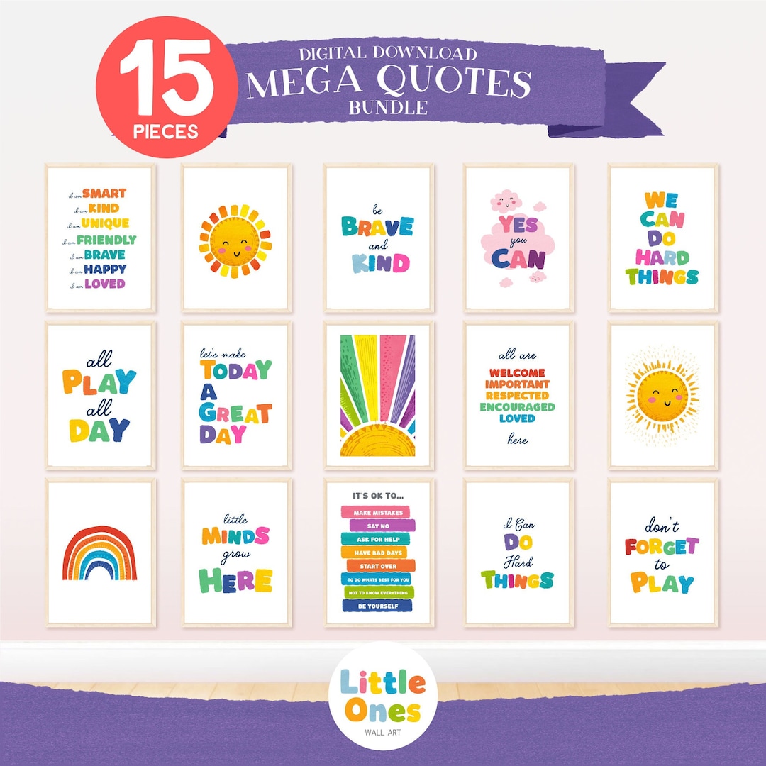 Set of 15 Quotes, Educational Posters, Montessori Classroom Decor, Kids ...