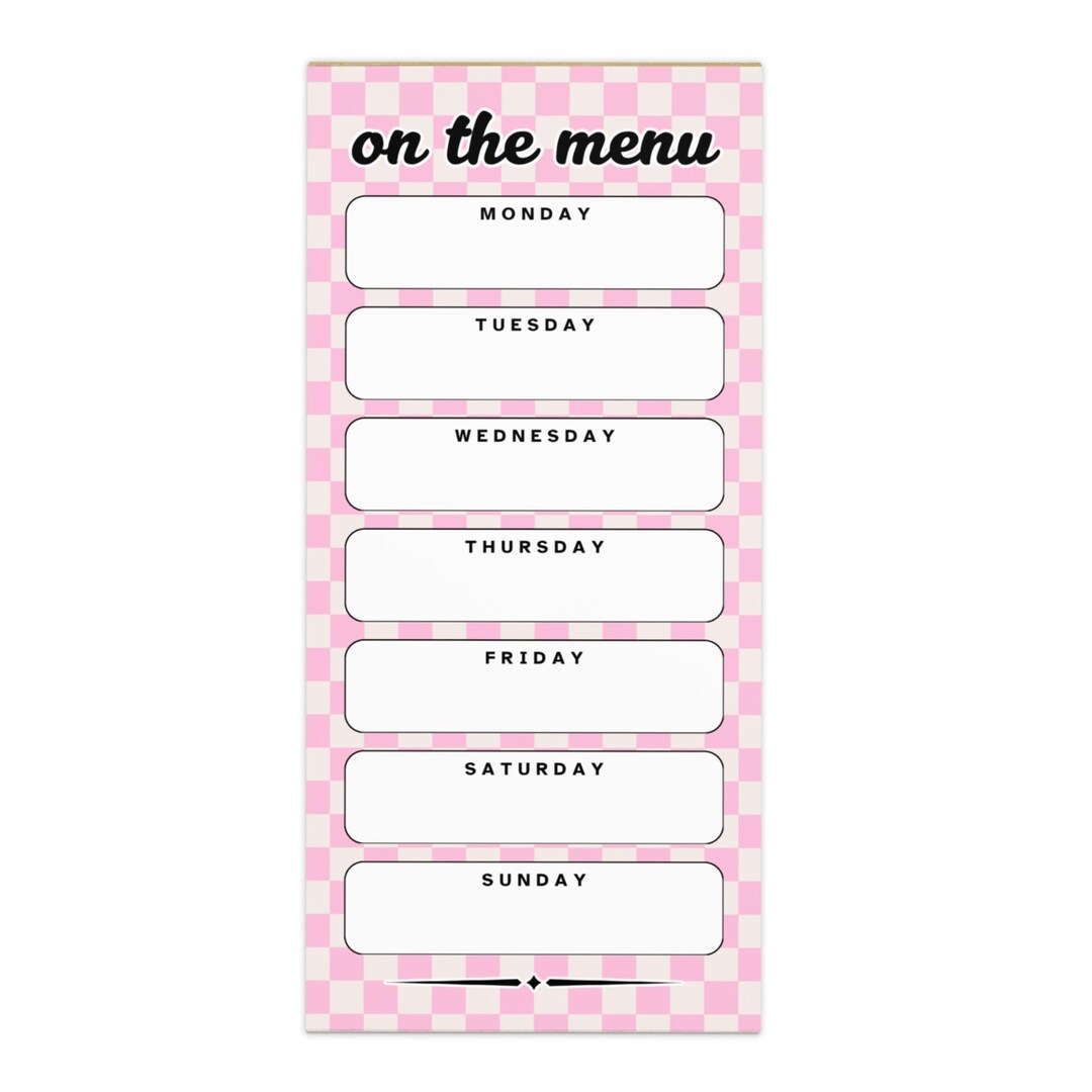 Magnetic Weekly Menu Notepad Pastel Design, Tear-off Pages for Meal ...