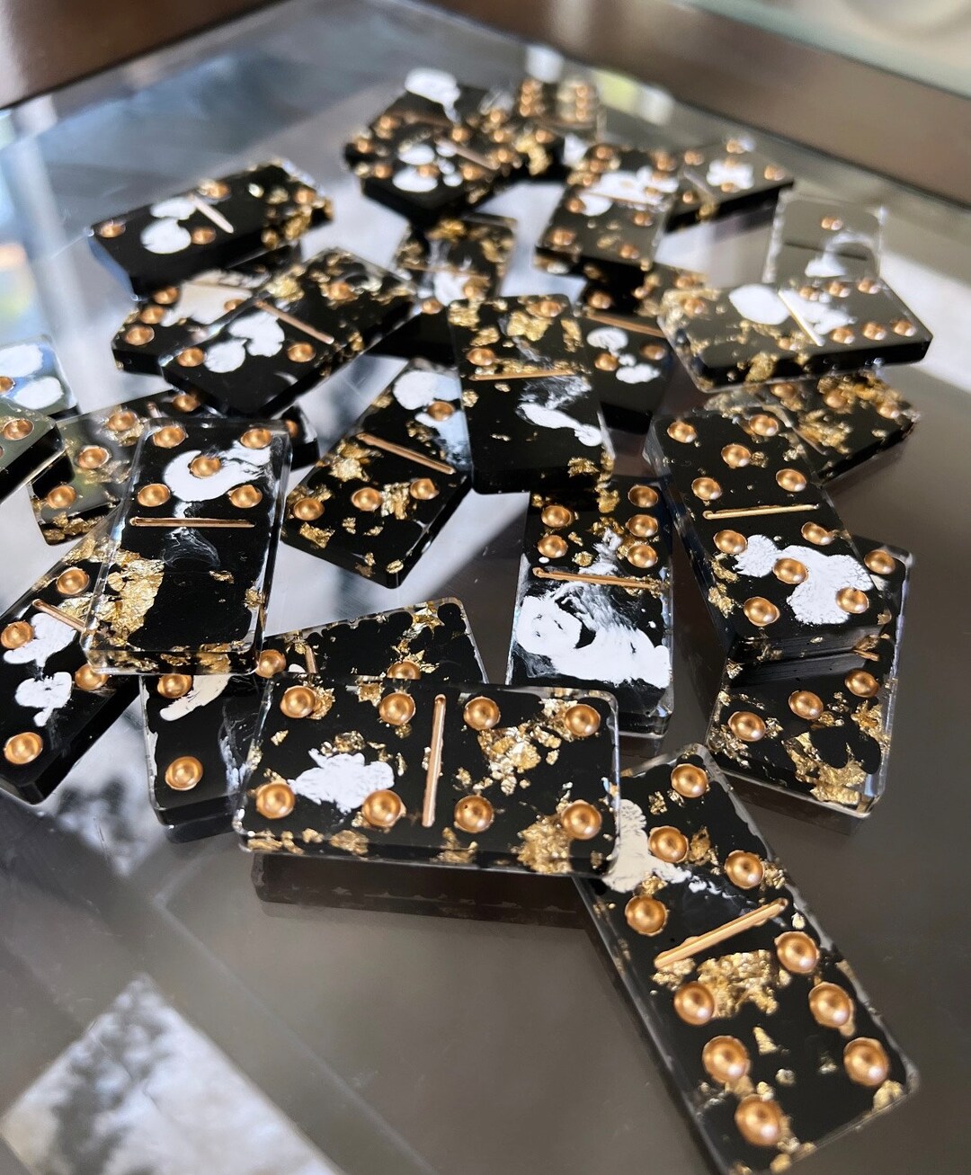 Black and Gold Domino Set - Etsy